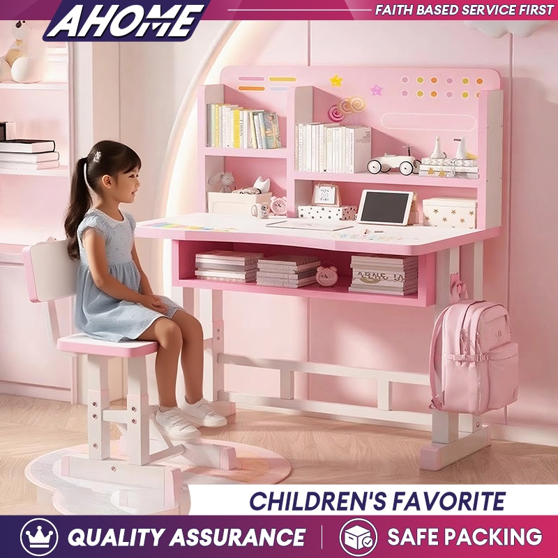 Children's study table and chair set combination reading table liftable ...