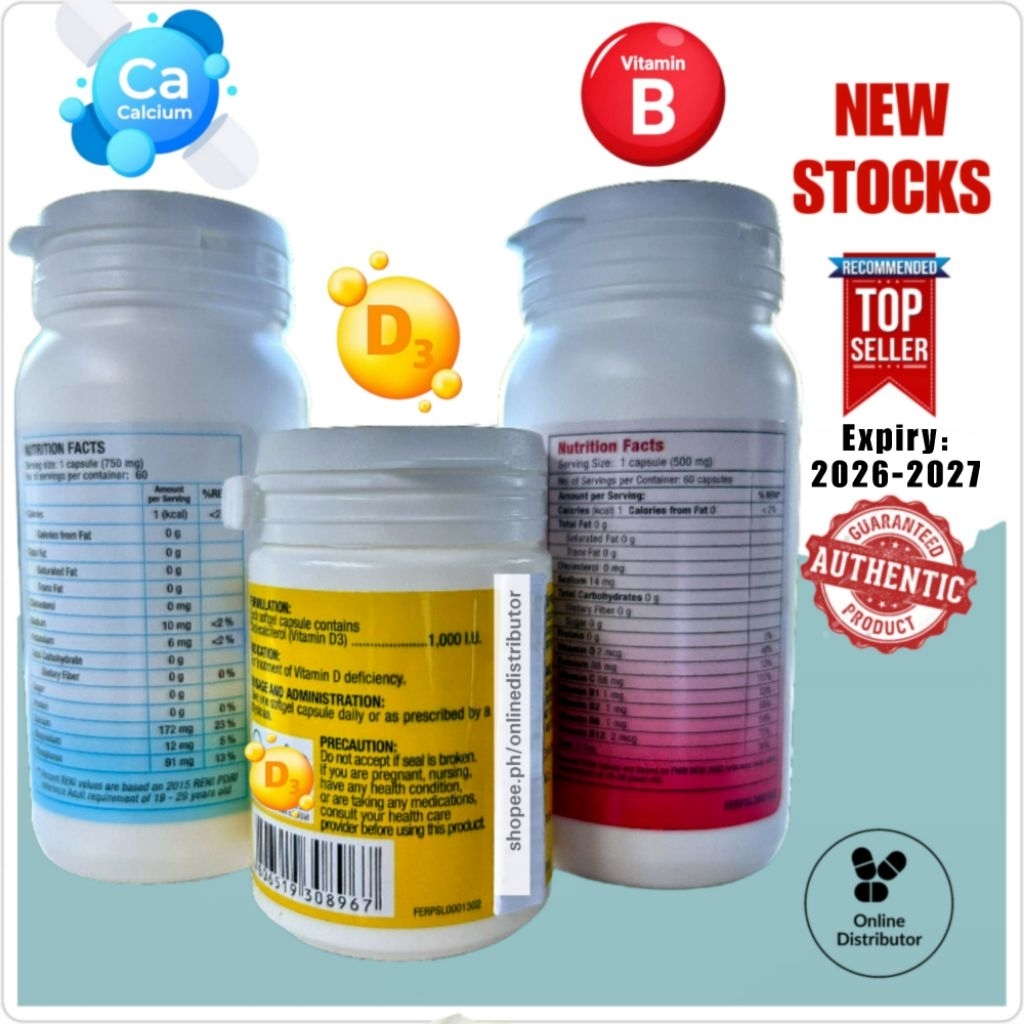 Vitamins: Active B-Complex Milk Calcium Complex Fern Vitamin D3 ...