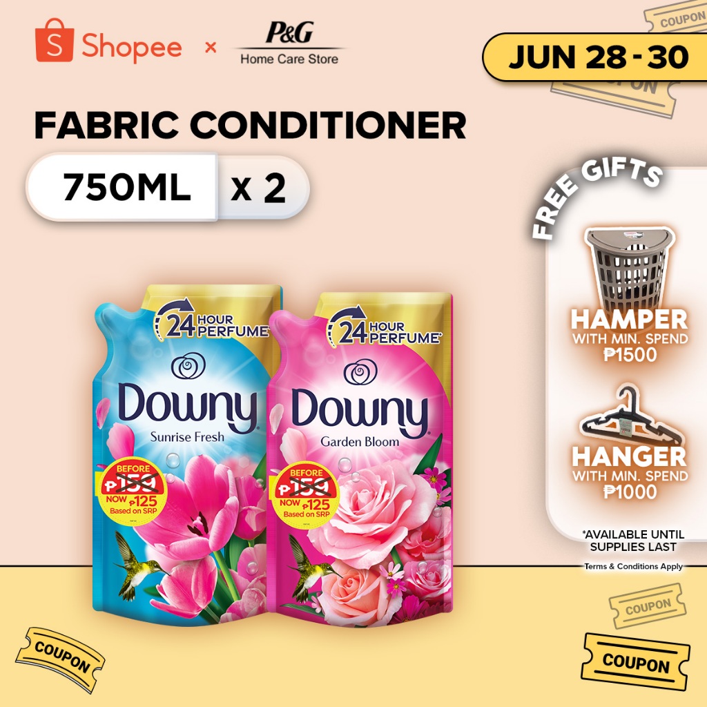 Downy Fabric Conditioner Sunrise Fresh Garden Bloom 750ml Refill x 2 ...