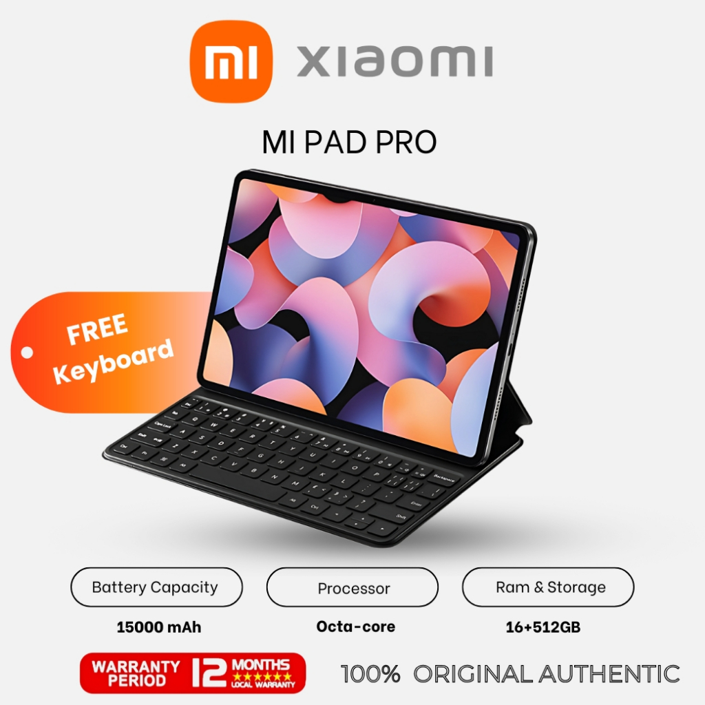 𝗫𝗶𝗮𝗼𝗺𝗶 /𝗥𝗲𝗱𝗺𝗶 Mi Pad Tablet 16GB RAM+512GB ROM 4K Display 4G Dual SIM ...