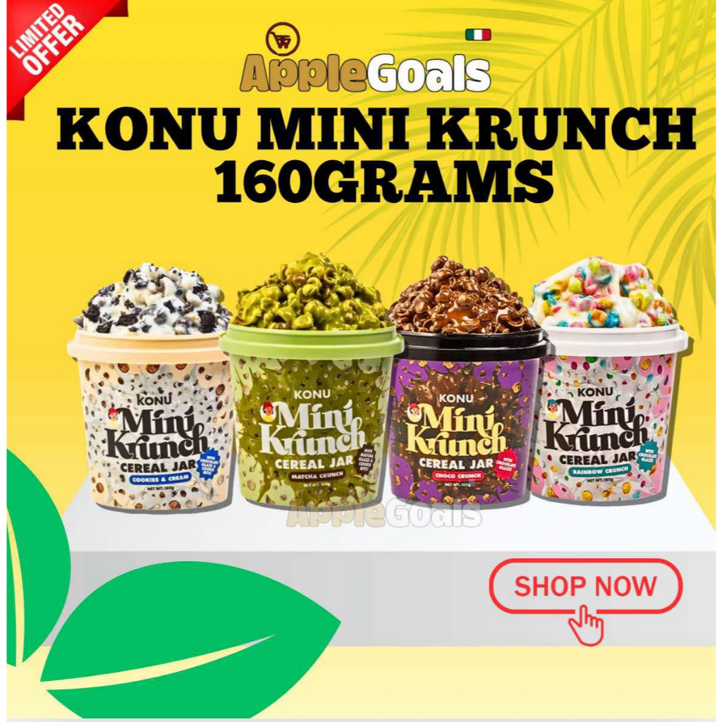 KONU Mini Krunch Cereal Jar 160g Matcha Choco Crunch Rainbow Cookies ...