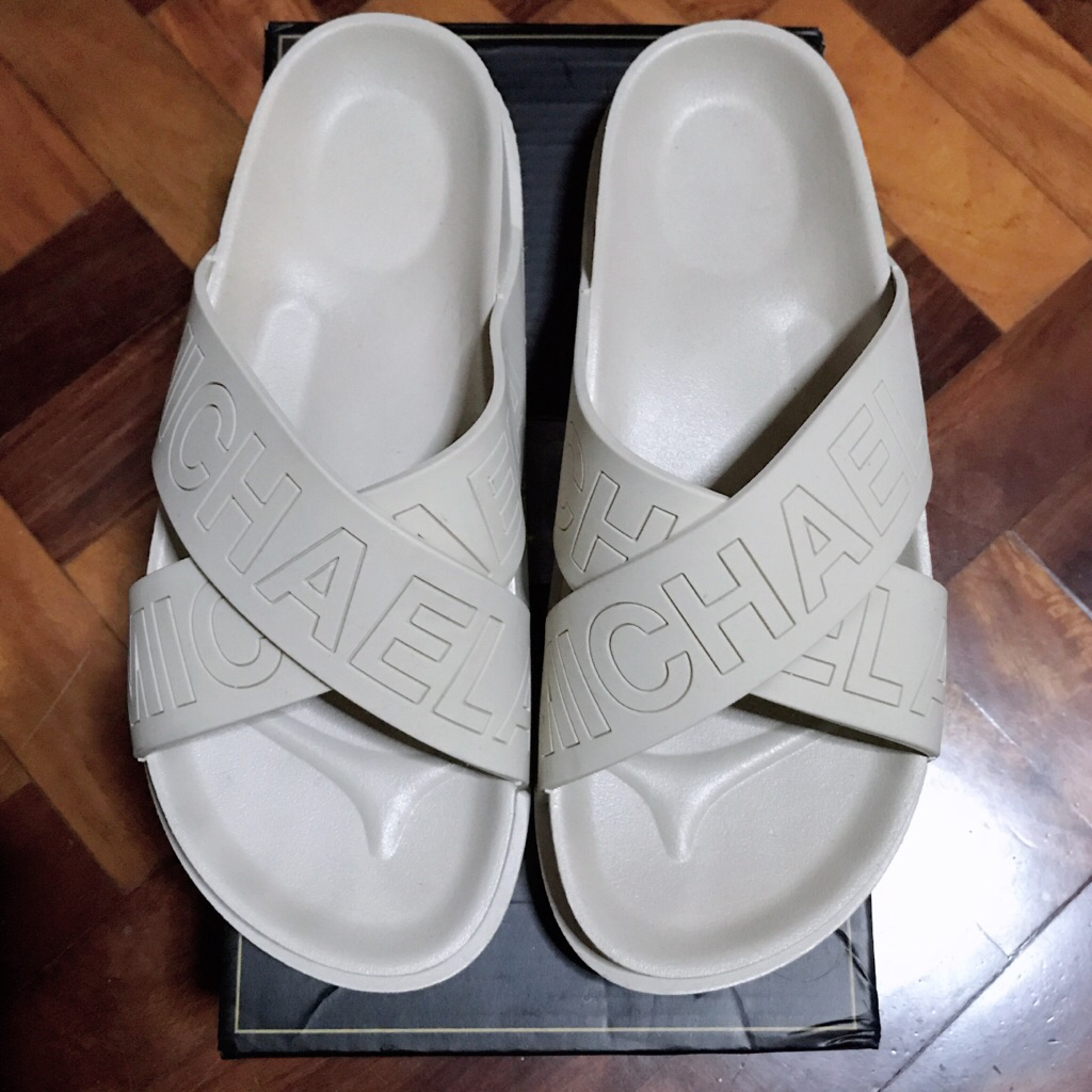 MICHAELA Beige Crossover Platform Slide Chunky Sandals (S-37) | Shopee ...