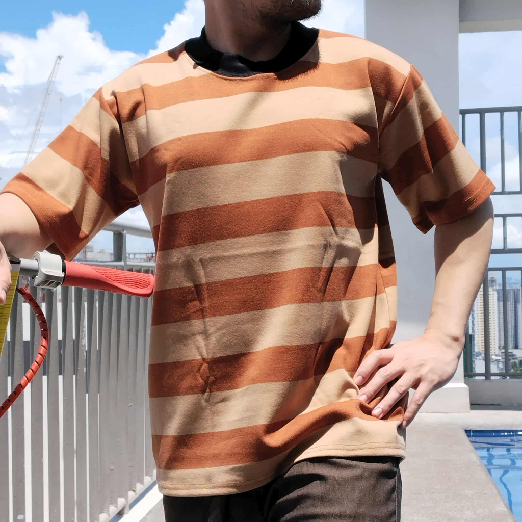 Pro Club Inspired Stripes Crew Neck Tees T-shirt Shirt (Spanribs Cotton ...