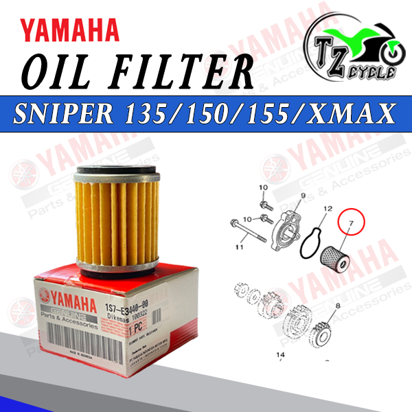 YAMAHA GENUINE OIL FILTER FOR SNIPER 135/ 150/ 155/ XMAX (1S7-E3440-00 ...