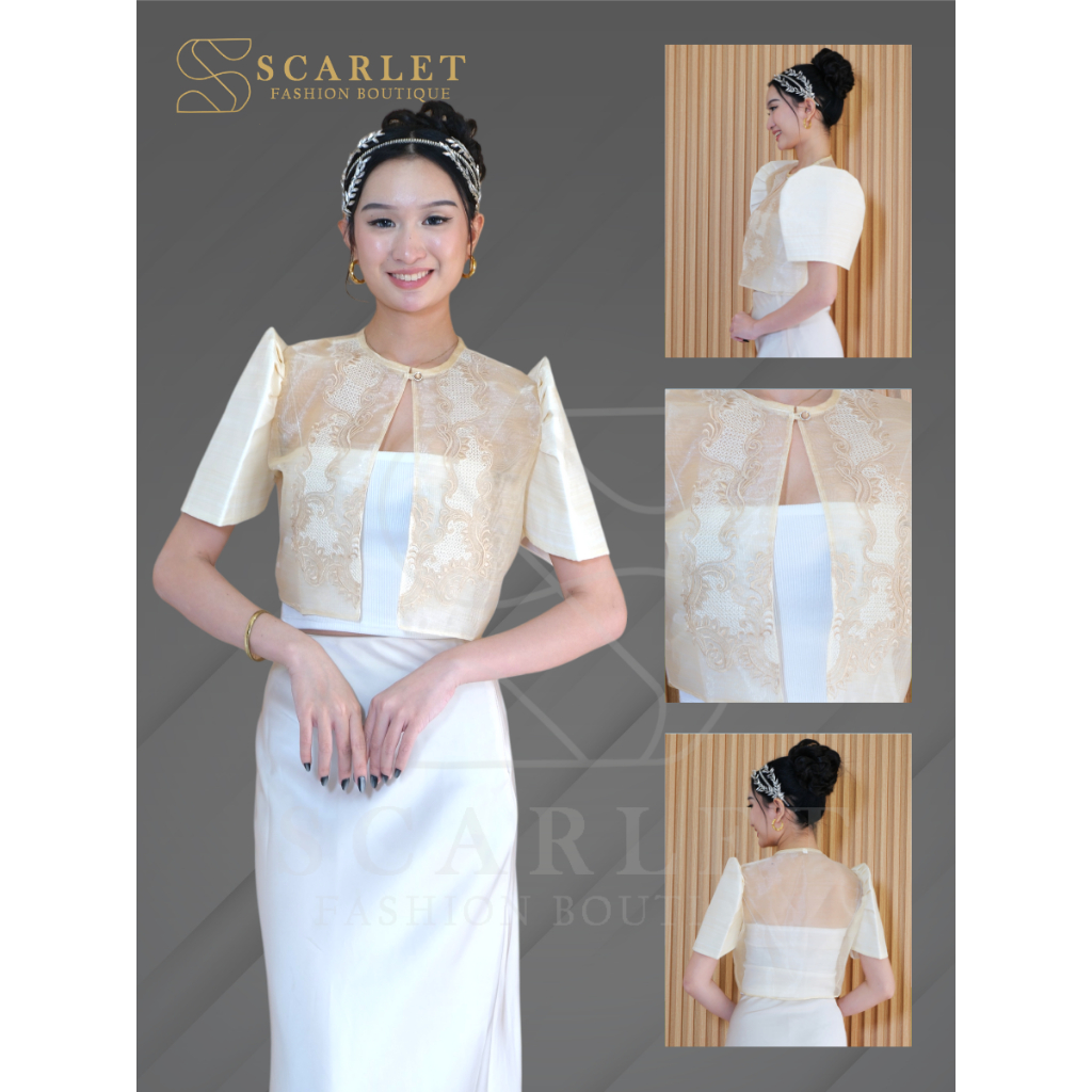 Modern filipiniana classy bolero top | Shopee Philippines