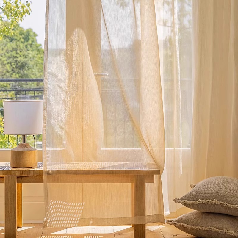French Gold Gilded Gauze Sheer Curtain for Window Living Room Premium ...