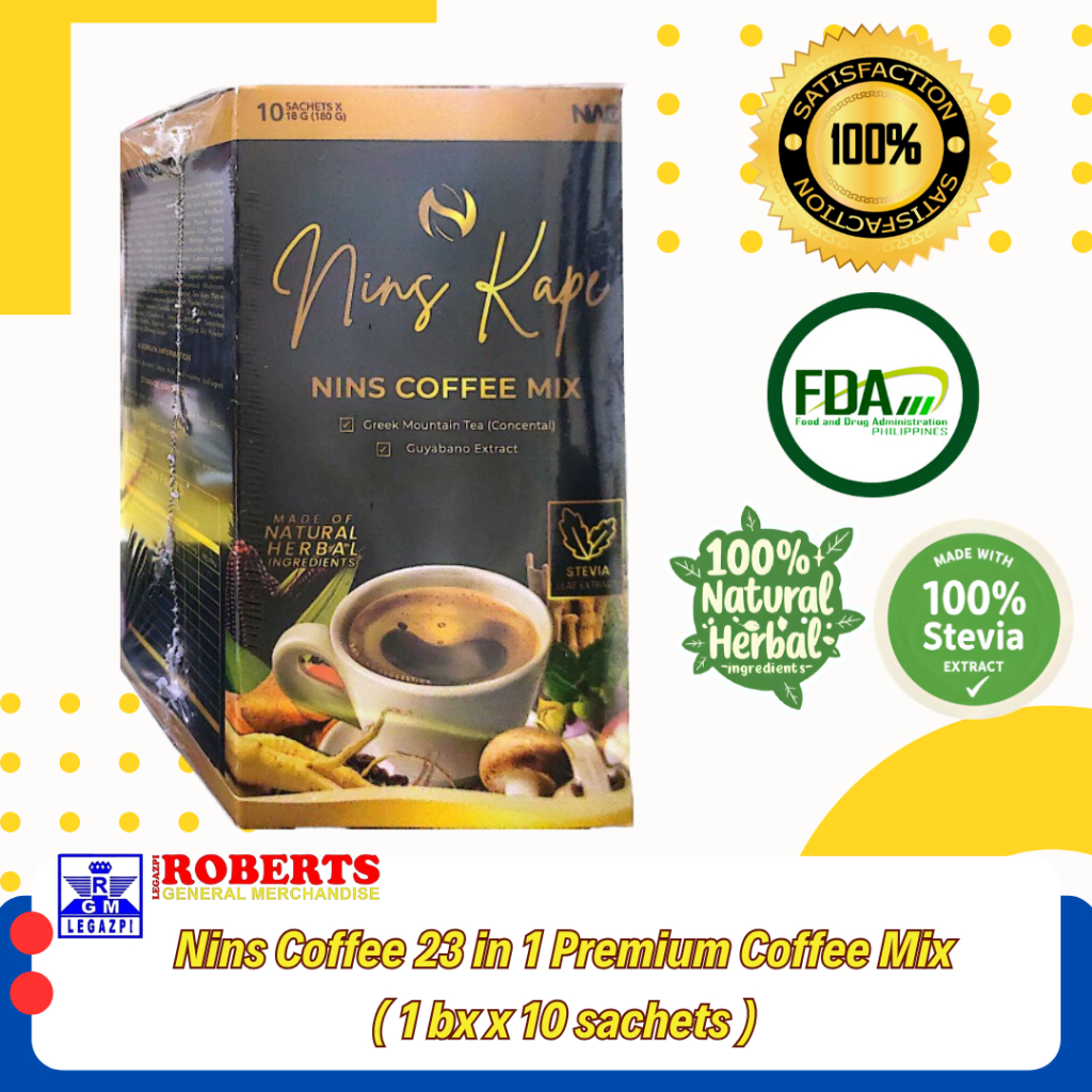 Nins Kape 23 in 1 Premium All Natural Herbal Coffee Mix ( 1 Bx x 10 ...