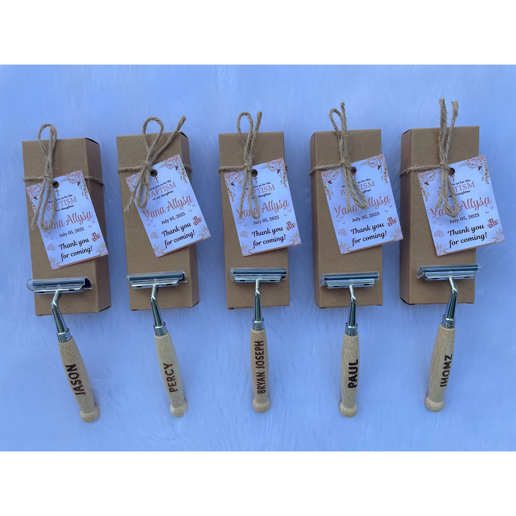 AZ | Personalized Engraved Bamboo Razor Shaver giveaways for Birthdays ...