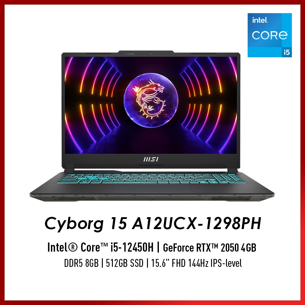 MSI Cyborg 15 A12UCX-1298PH Gaming laptop (i5-12450H / RTX 2050 / 8GB ...