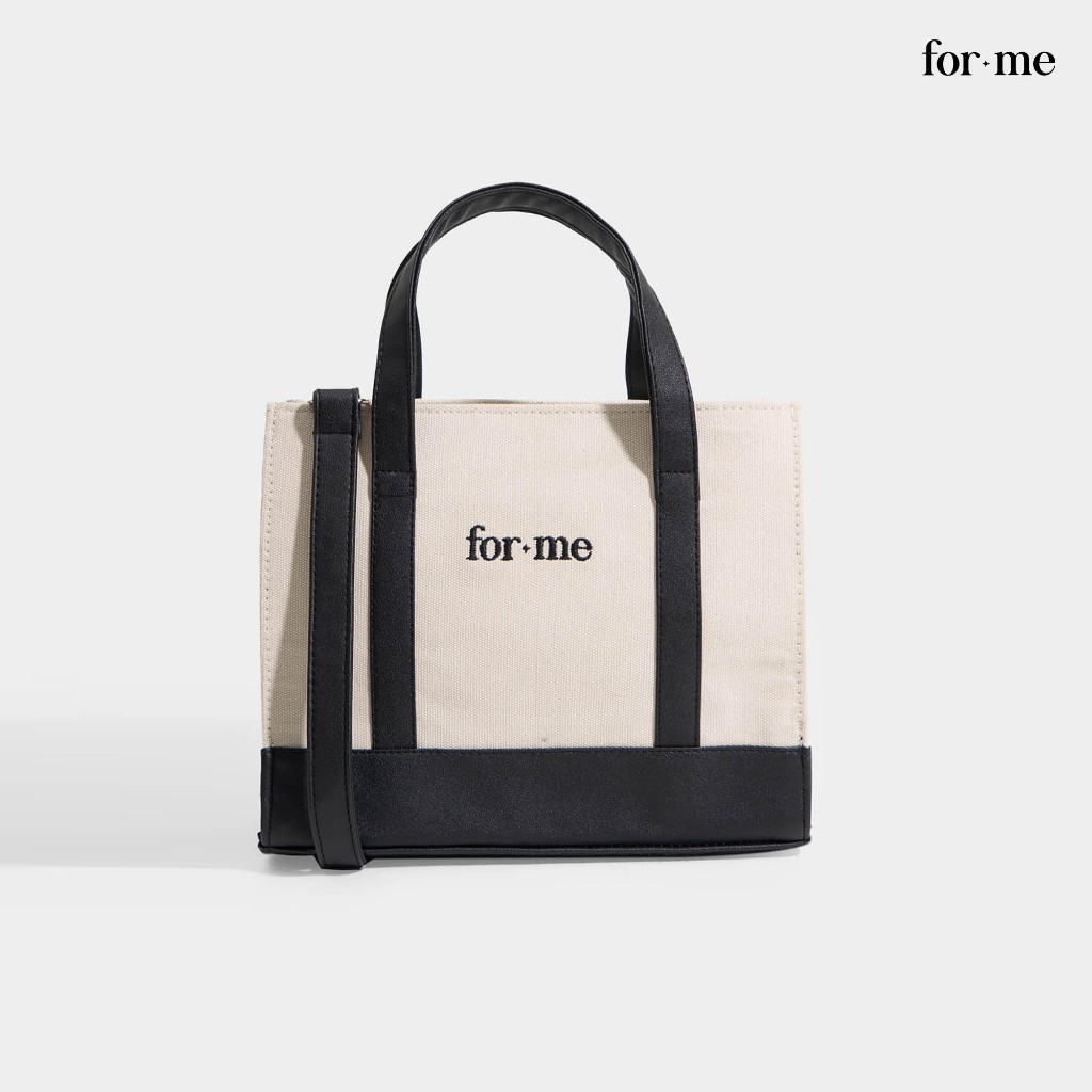 Forme Canvas Leather Sling Bag For Women (Black) | Shopee Philippines