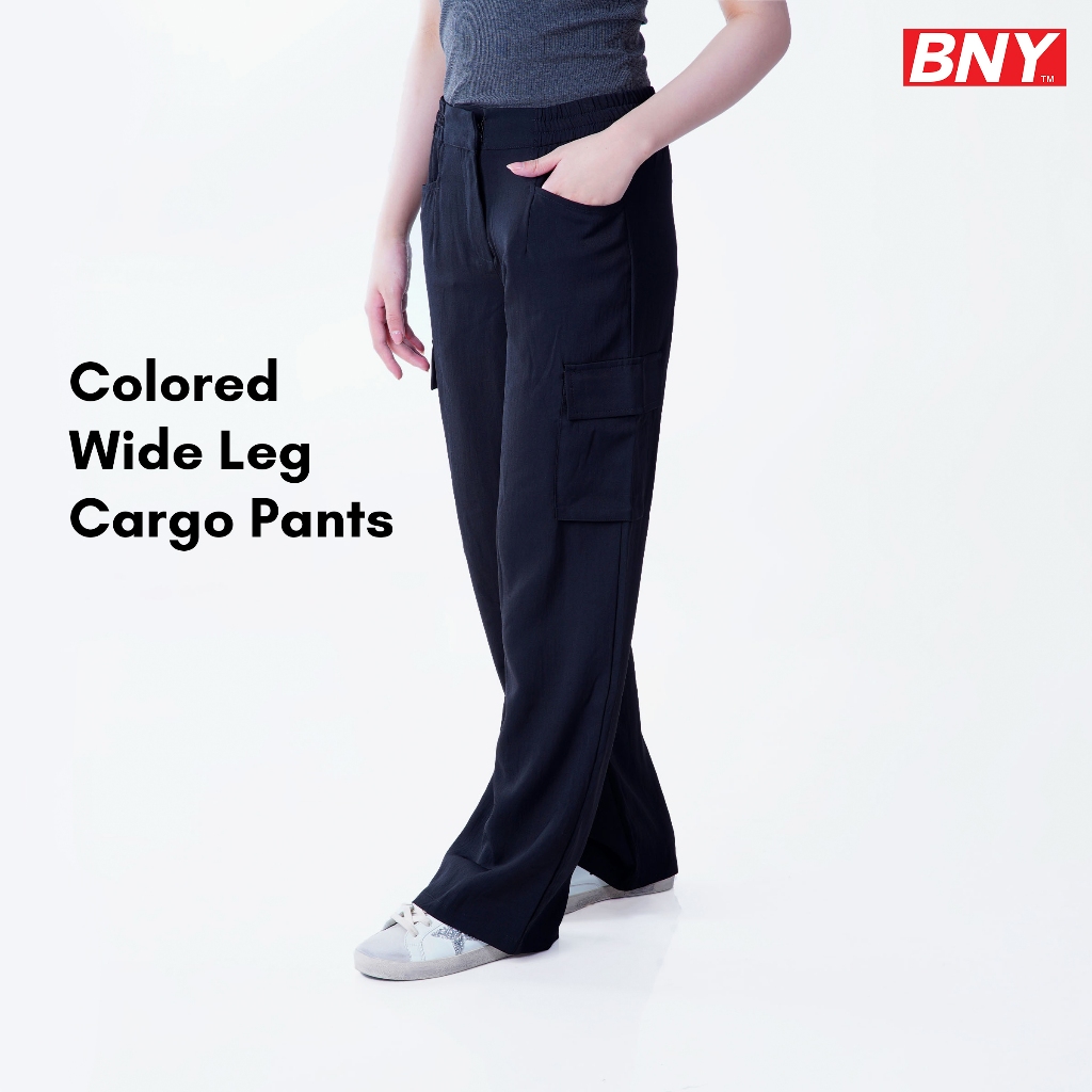 BNY Ladies' Colored Wide Leg Cargo(430) | Shopee Philippines