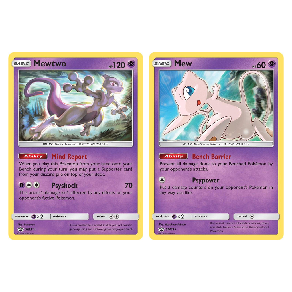 Mewtwo SM214 & Mew SM215 Promo Set Hidden Fates Pokemon TCG | Shopee ...