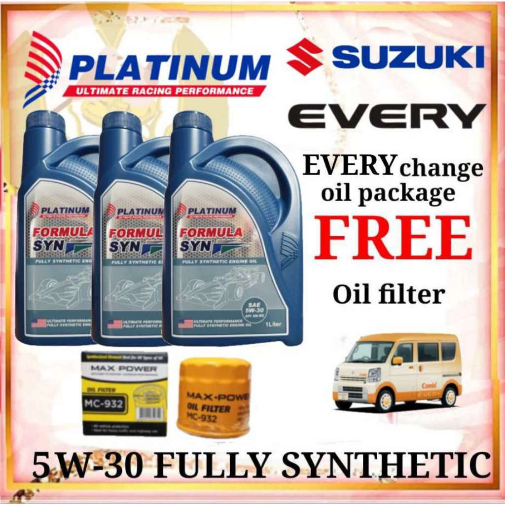 Suzuki Minivan Every DA64 DA63 DA17 Change Oil Bundle, Platinum 5W-30 ...