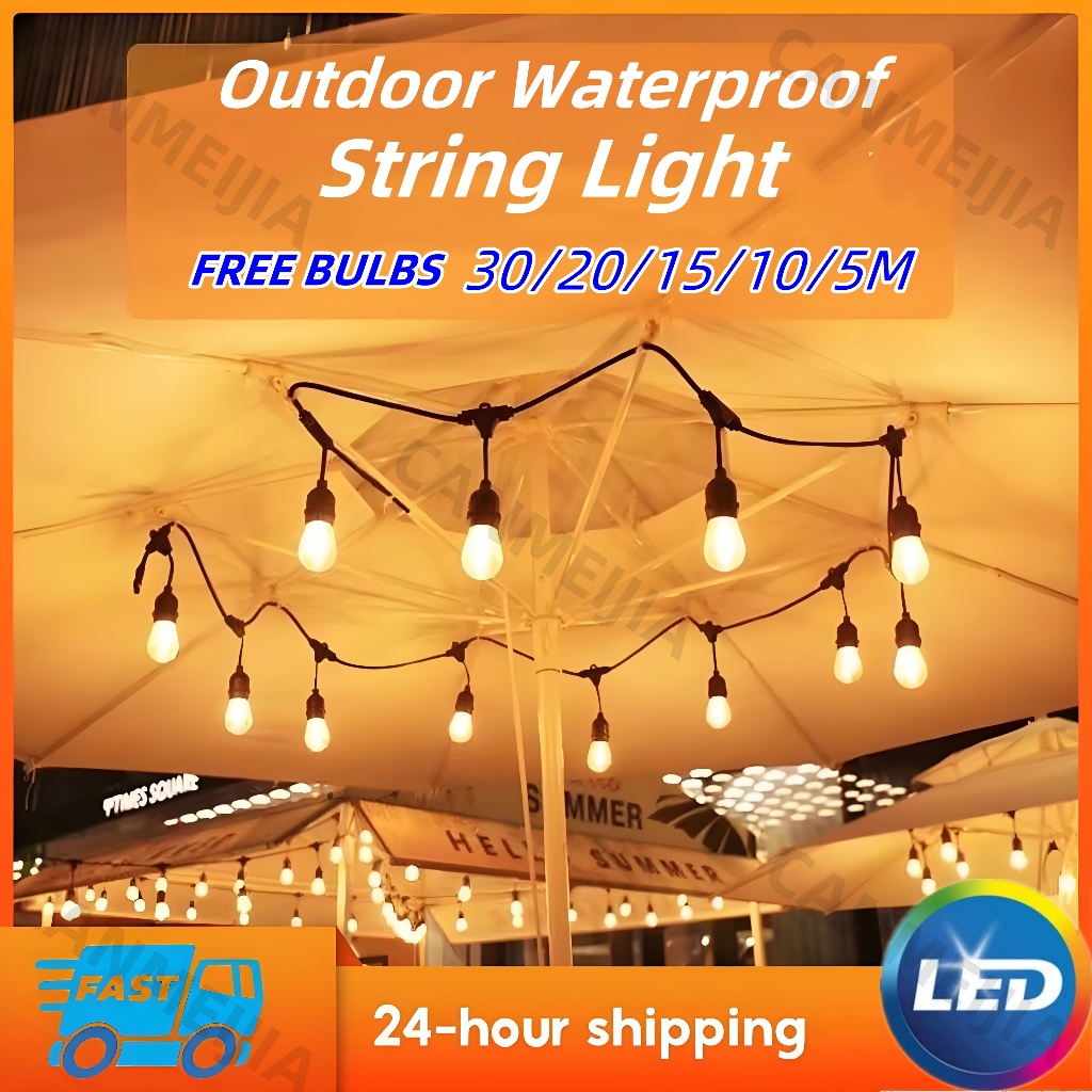 Led String Lights Outdoor Waterproof Fairy Light Patio Party Camping ...