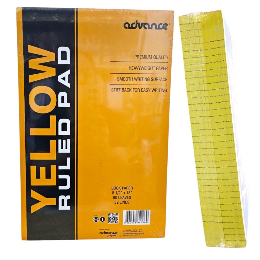 Advance Yellow Ruled Pad 10 Pads | Shopee Philippines