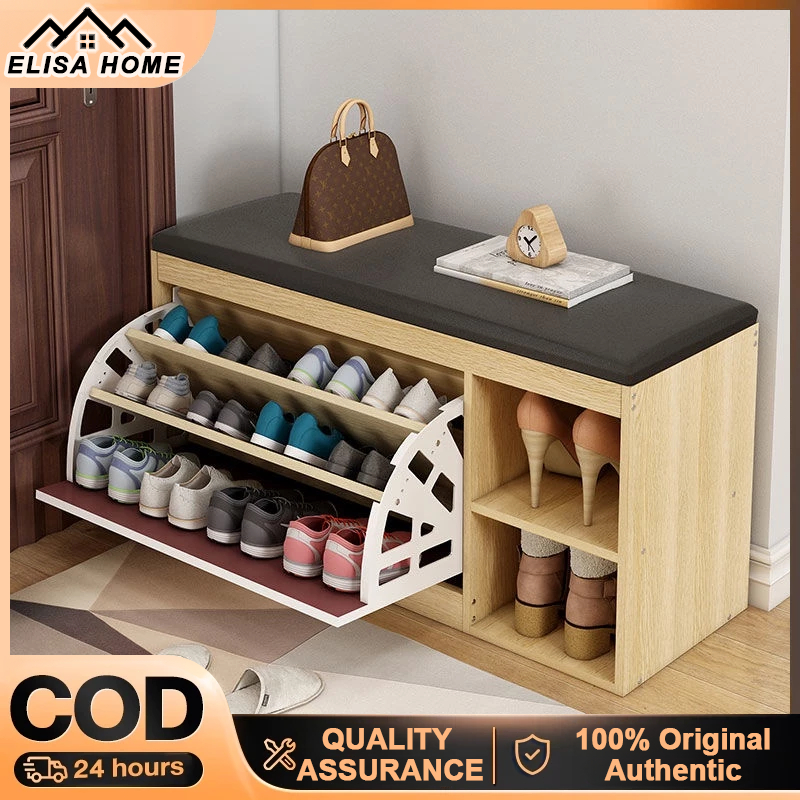 Shoe changing stool at the entrance, integrated shoe rack, soft bag ...