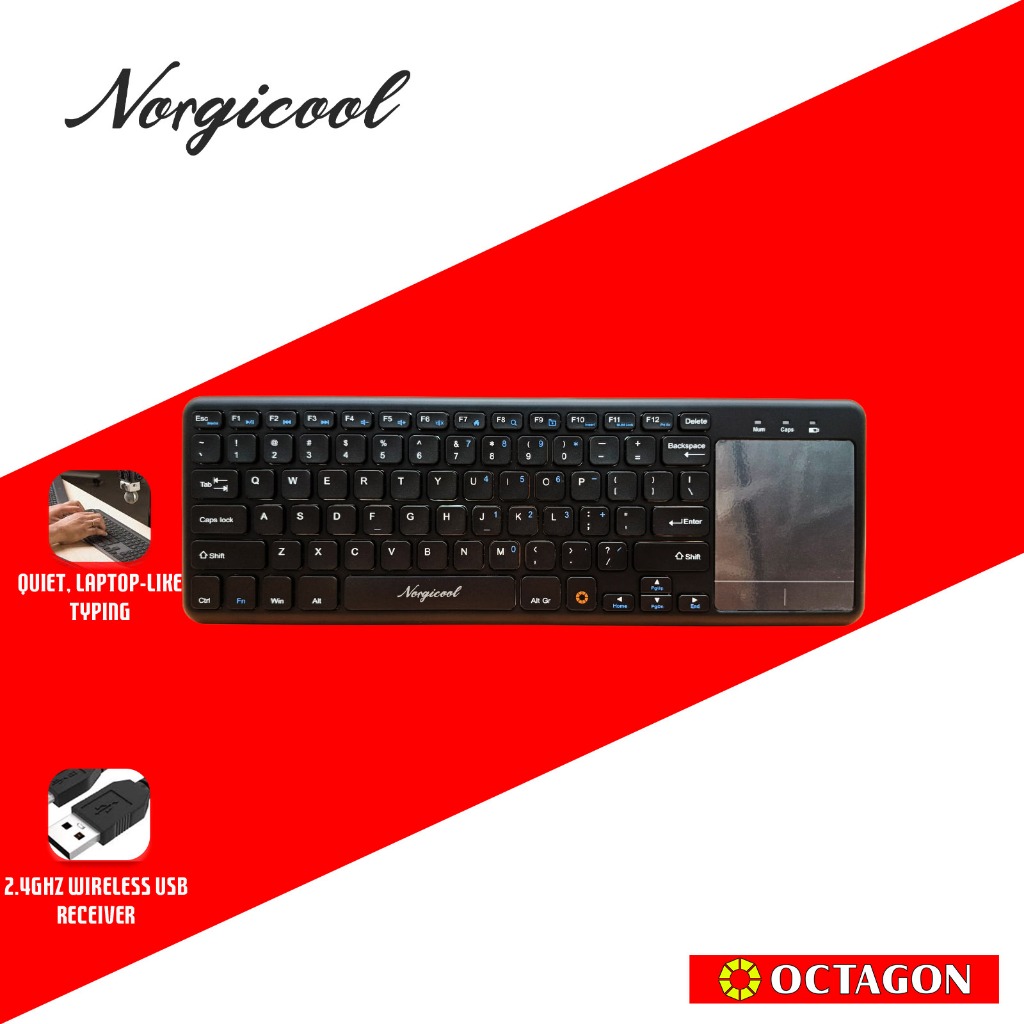NORGICOOL NKP01I WIRELESS KEYBOARD W/ TOUCHPAD / COPILOT BLACK | Shopee ...