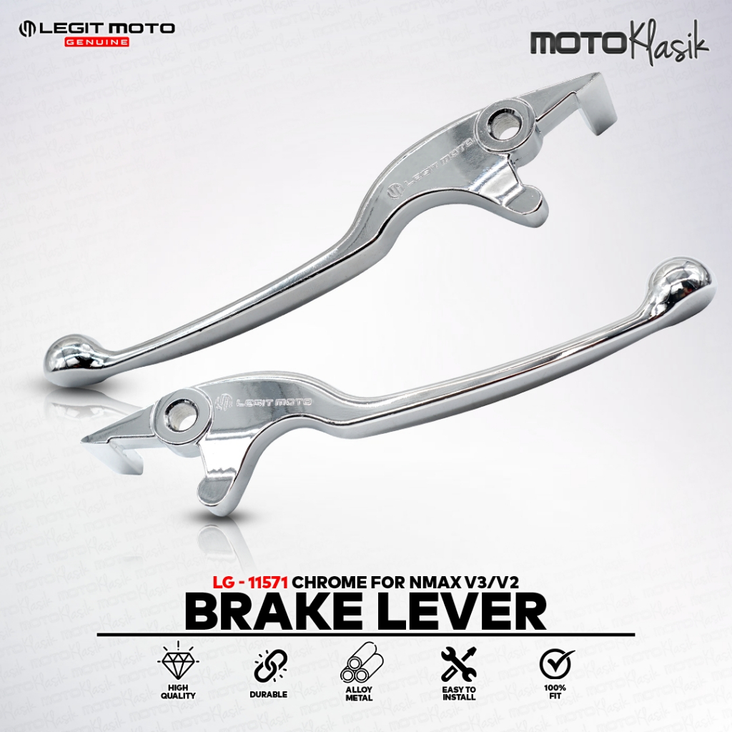 LEGITMOTO YAMAHA NMAX V3 TURBO / STANDARD / NMAX V2 BRAKE LEVER CHROME ...