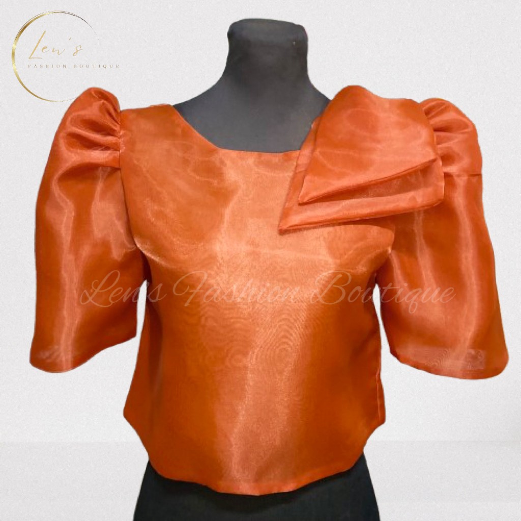 HIGH QUALITY MODERN FILIPINIANA KIMONA TOP W/ BIG RIBBON ON TOP ...