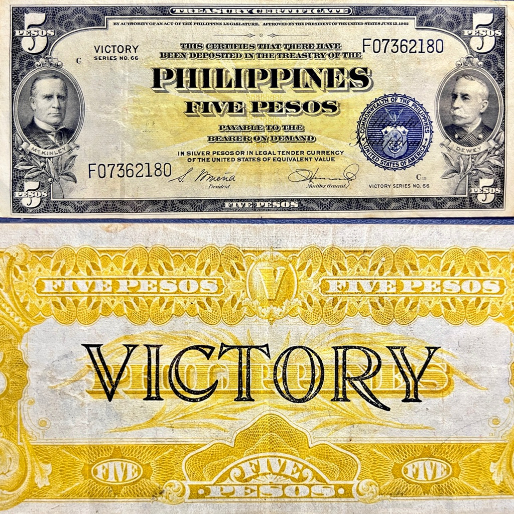 Philippine Note • VICTORY SERIES • 1944 Five Psos • (VF) | Shopee ...
