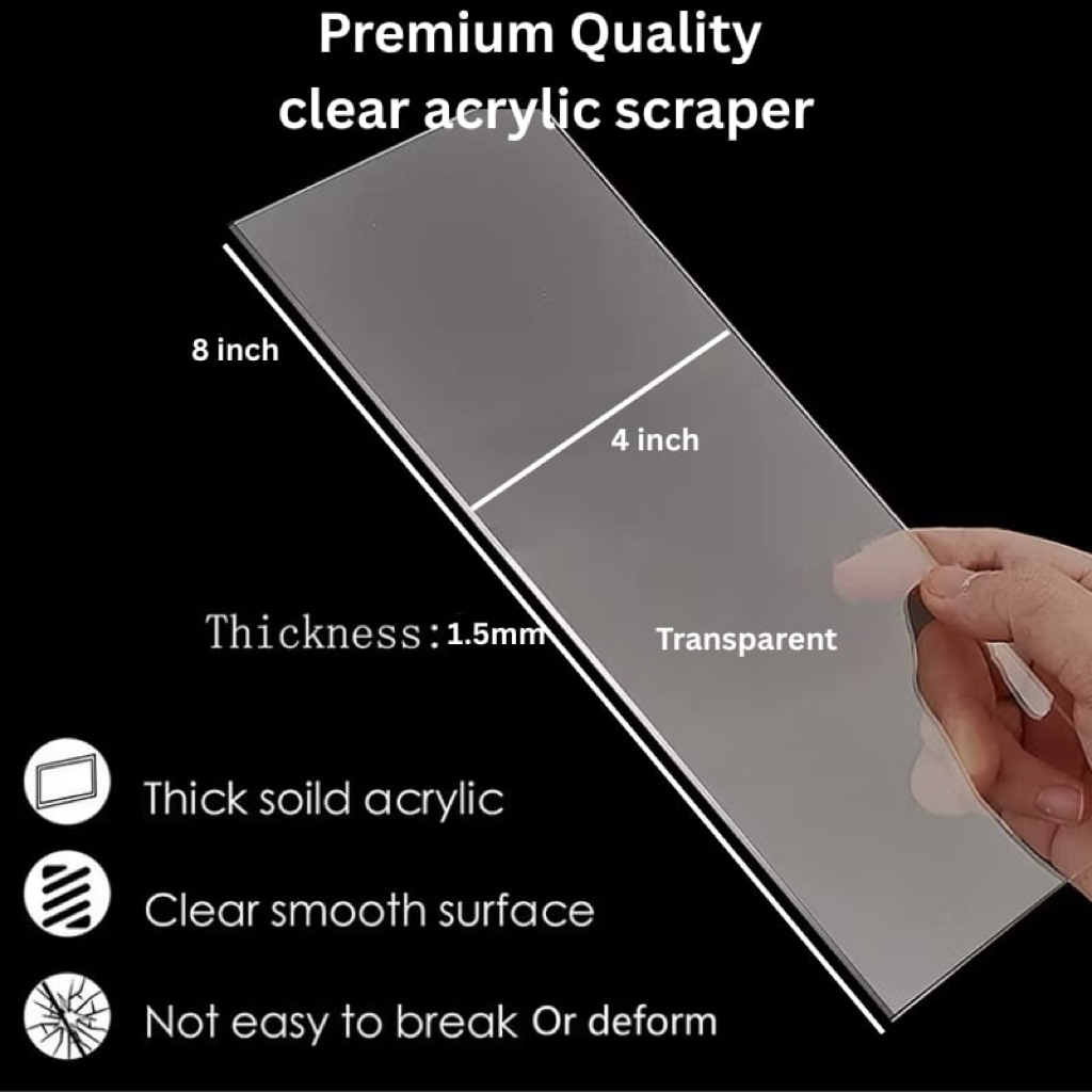 Clear Acrylic Scraper 8"x 4" (1.5mm thickness) | Shopee Philippines