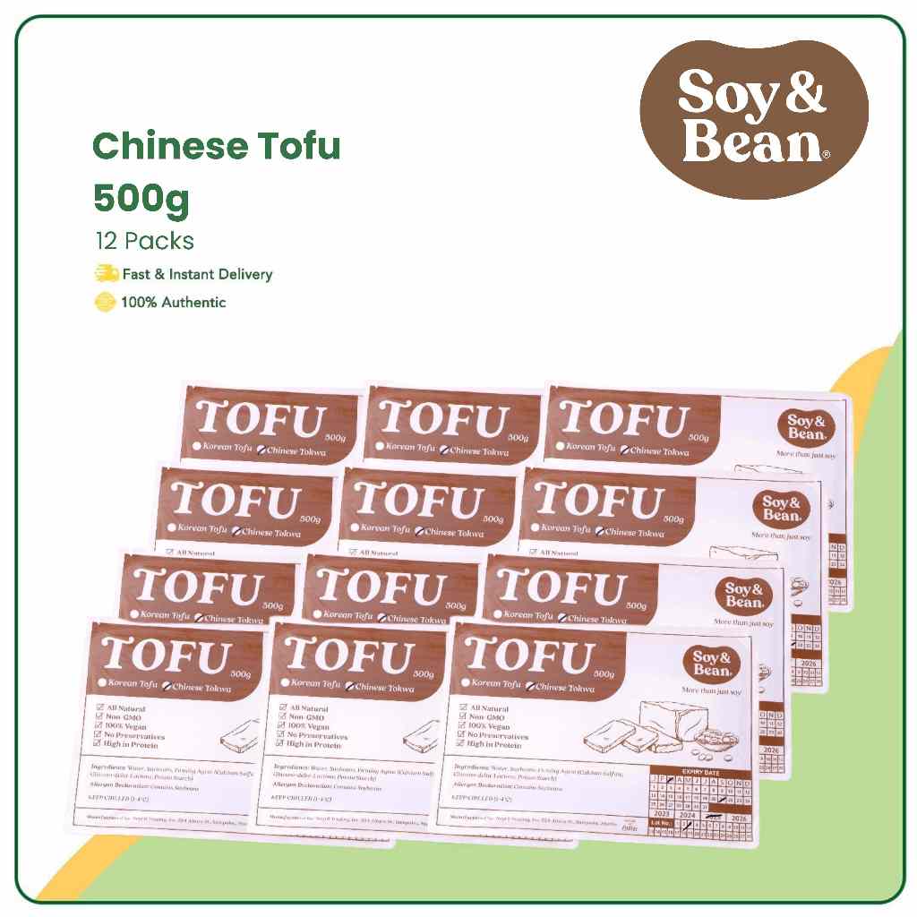 Soy & Bean Chinese Tokwa 500g (12 packs) [Bundle, Fresh, Plant-based ...