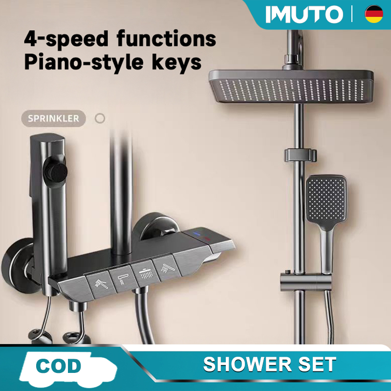 IMUTO Piano Key Design Shower Set With Faucet 4In1 Thermostatic Shower ...