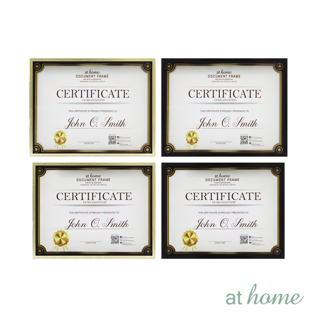AT HOME Essential Bradly Certificate Frame – A4 or 8.5x11 Documents ...