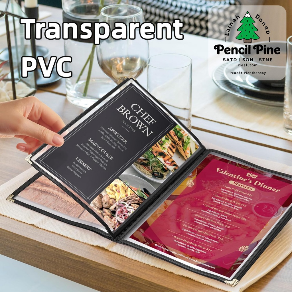 【Fast delivery】Menu protective PVC Transparent A4 menu DIY personalized ...