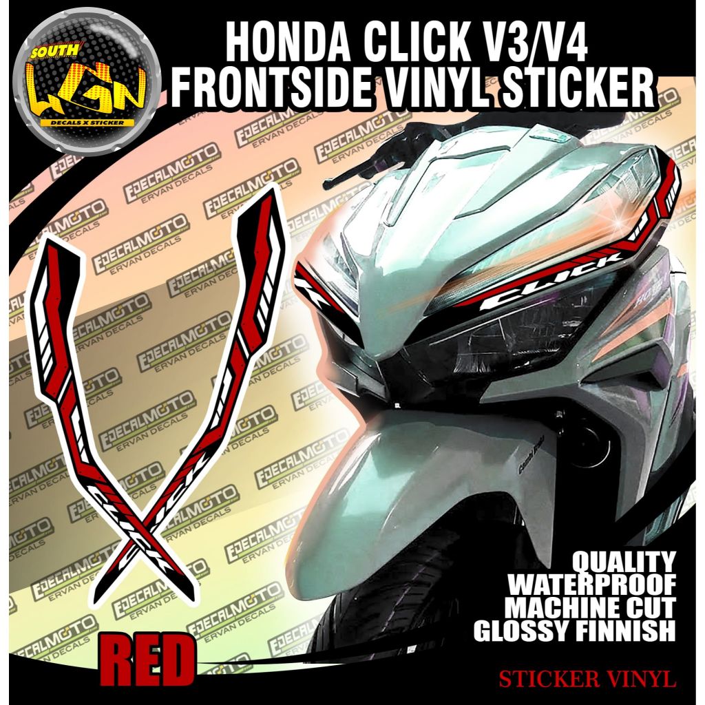 HONDA CLICK VERSION 3-4 FRONT 2 SIDES VINYL DECALS STICKER | Shopee ...