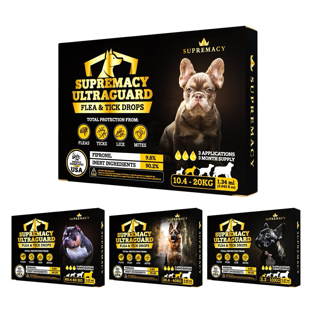 Supremacy Ultra Guard Flea - Tick Drops Treatment for Dogs - Kills ...