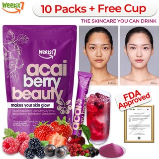【FDA Approved】Weekit7 Acai Berry Powder Beauty Drink Glowming Dietary ...