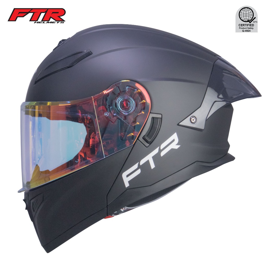 FTR Helmets N-85 Black Matte - Modular Dual Visor Helmet | FTR Helmets ...