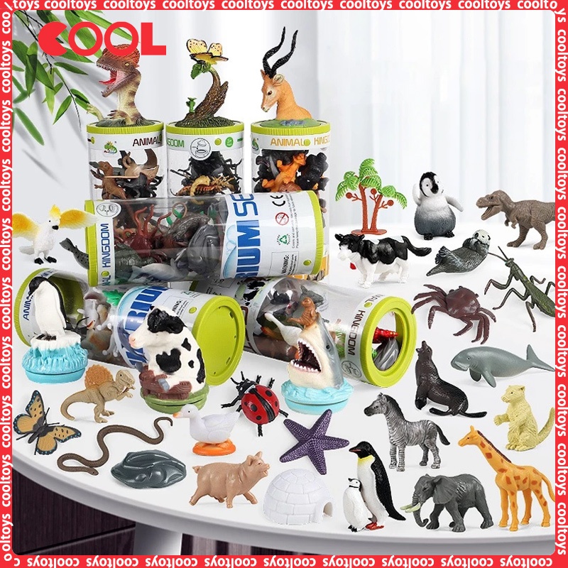 12pcs/set Mini Wild Animals Toy Farm Animal Model Dinosaur Poultry ...