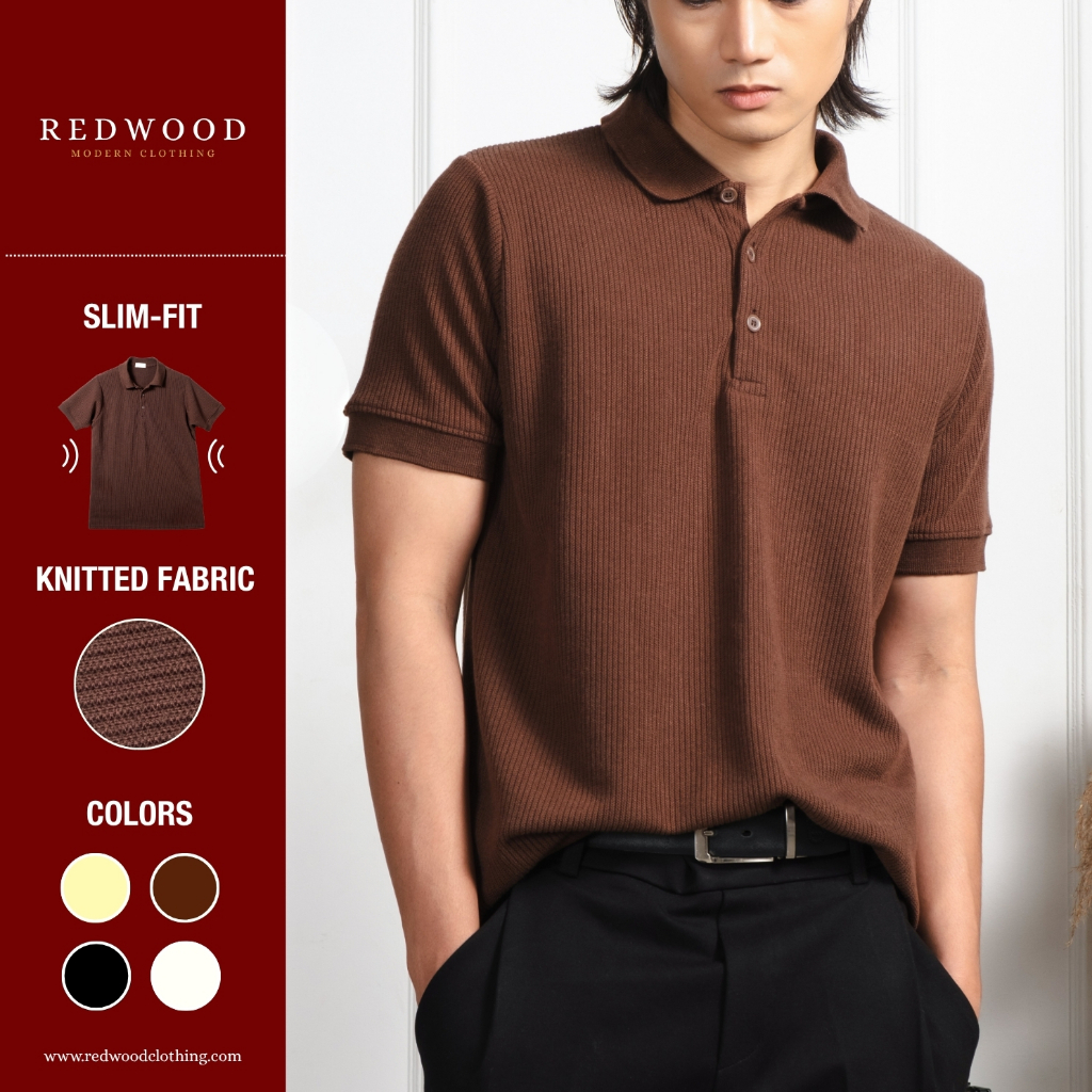 Redwood Slim Fit Knitted Polo Shirt | Shopee Philippines