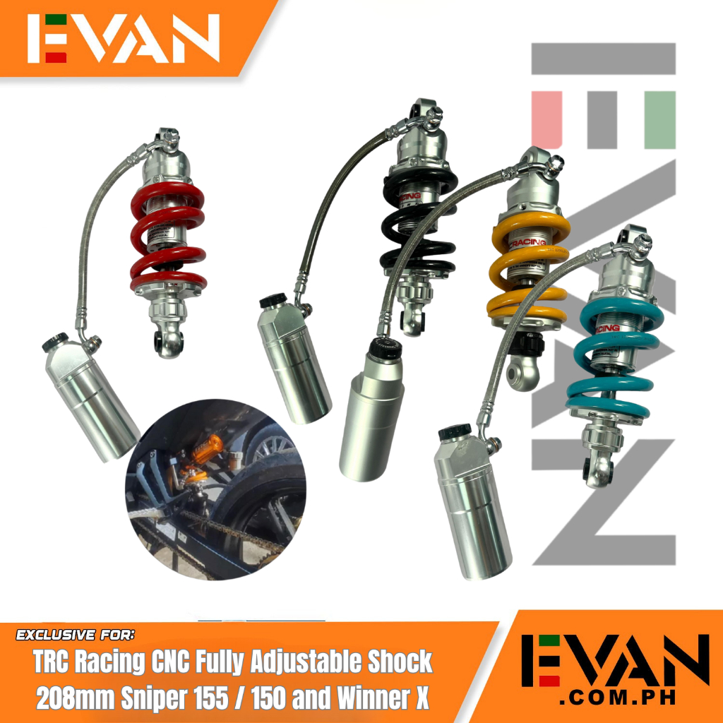 EVAN.com TRC Racing CNC Fully Adjustable Shock 208mm Sniper 155 / 150 ...
