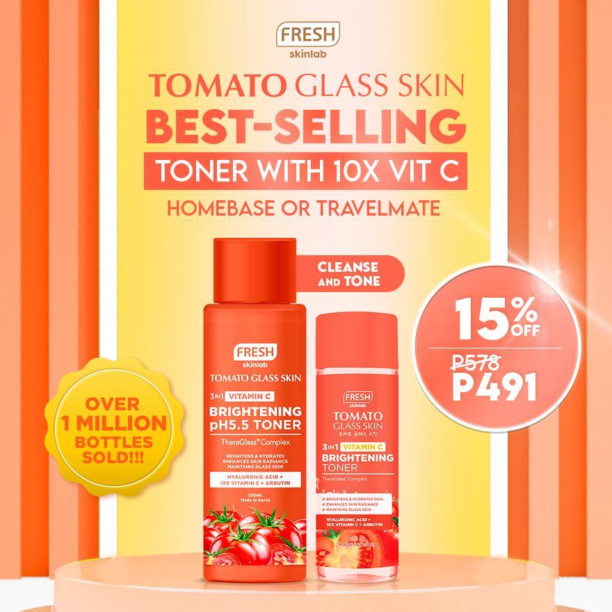 Fresh Skinlab Tomato Glass Skin 10x Vit C Homebase OR Travelmate Set ...