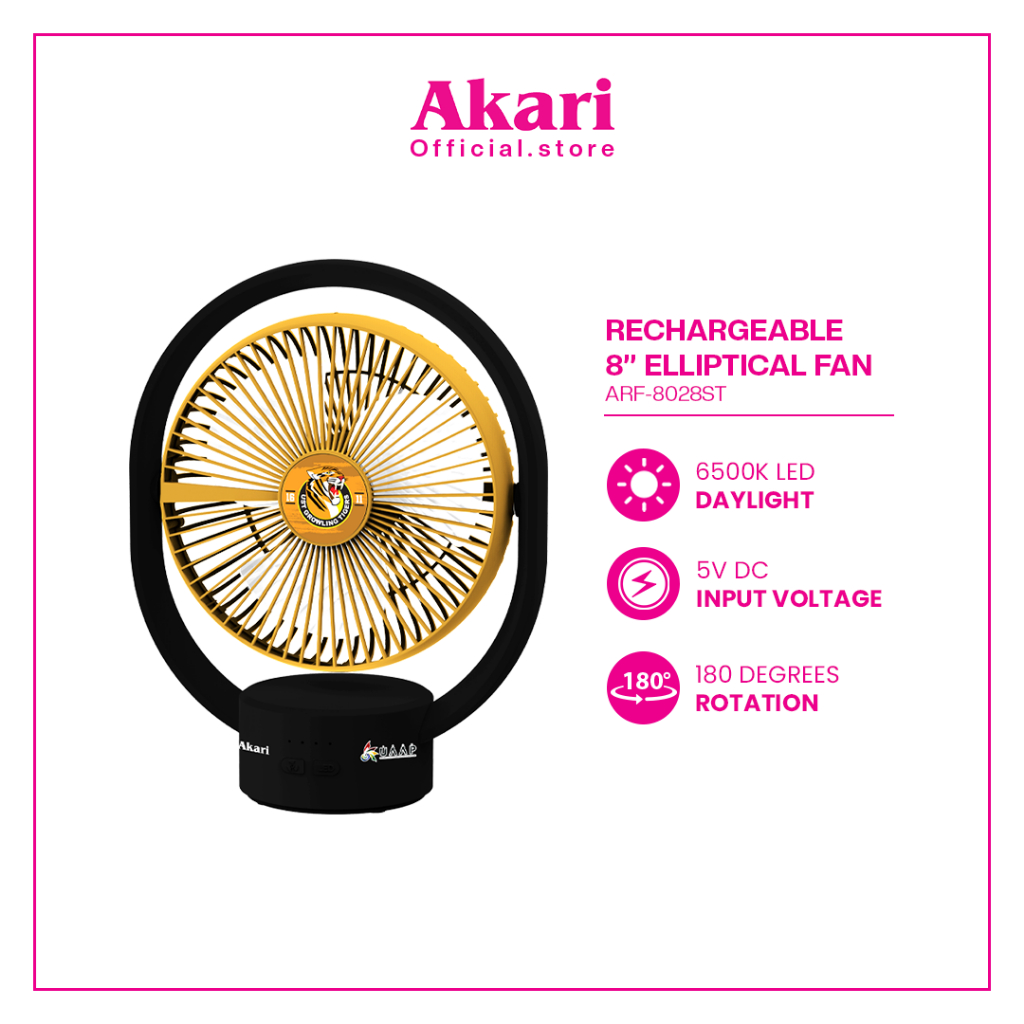 AKARI X UAAP [ UST ] - 8" Rechargeable Elliptical Fan w/ LED | Shopee ...