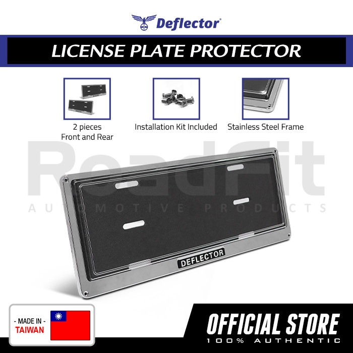 Roadfit DEFLECTOR License Protector/Car Plate Holder w/ Anti-UV, Stainless Steel 1 PAIR DLP-999F ...