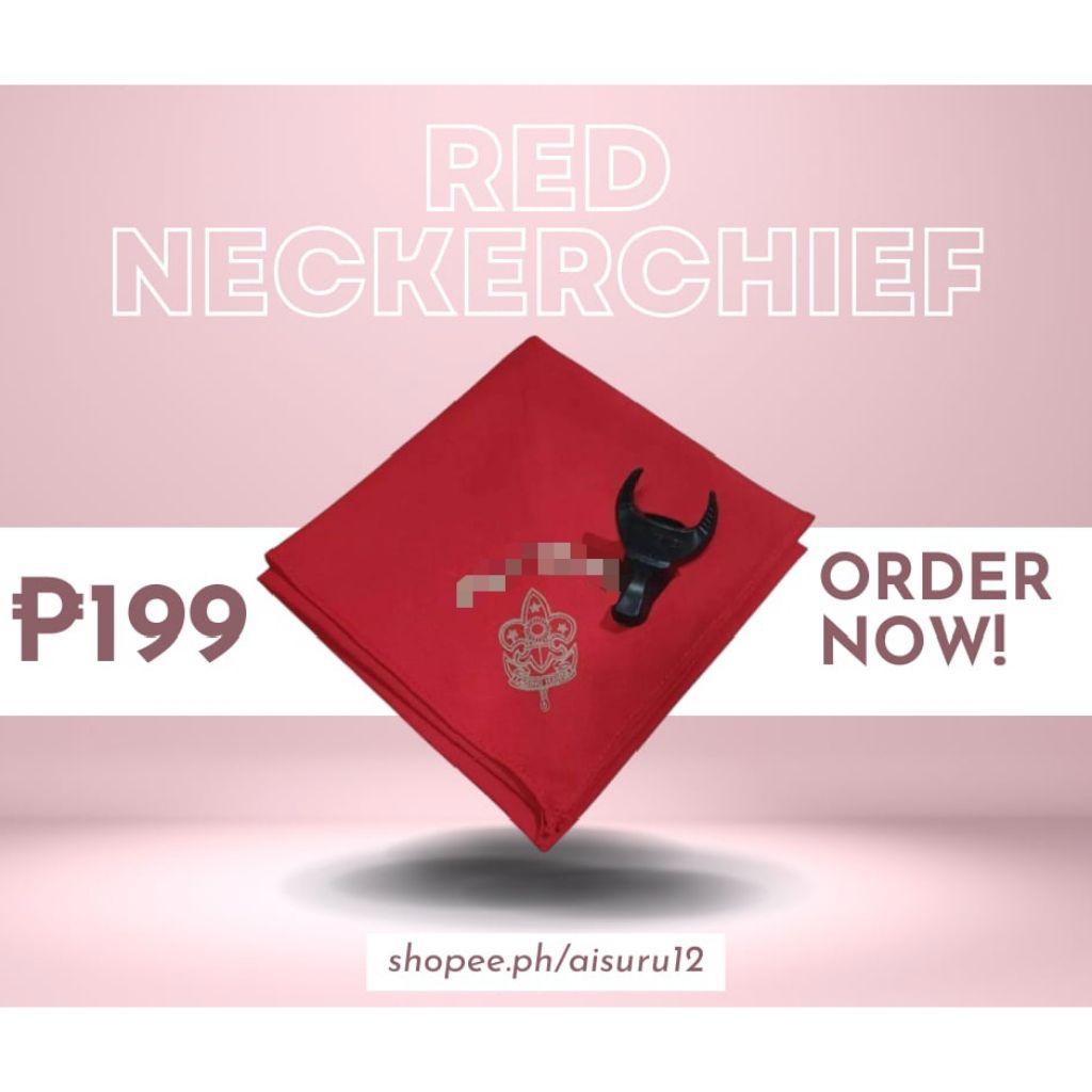 Red Uniform Necker Scarf with Slide for Camping, Events, Outdoor ...