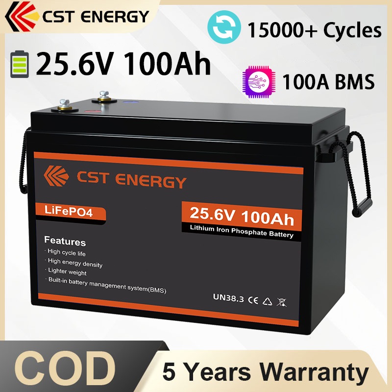 CST ENERGY 24V 100Ah LiFePO4 Lithium Battery Deep Cycles Solar Battery ...