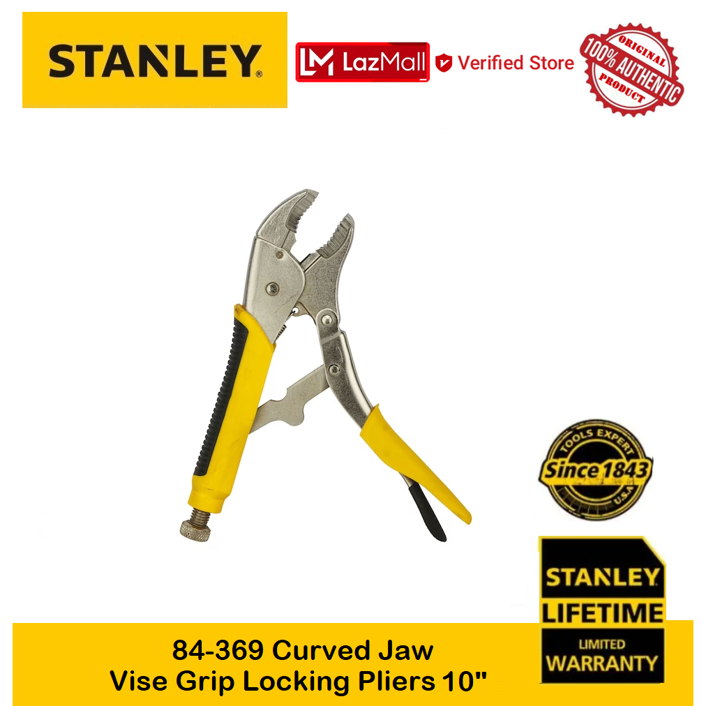 STANLEY Pro Locking Pliers Vise Grip ( Curved/Jaw, Straight or Long ...