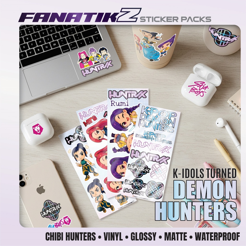 Chibi Kpop Demon Hunter Chibi sticker Pack featuring Huntrx, Soja Boys ...