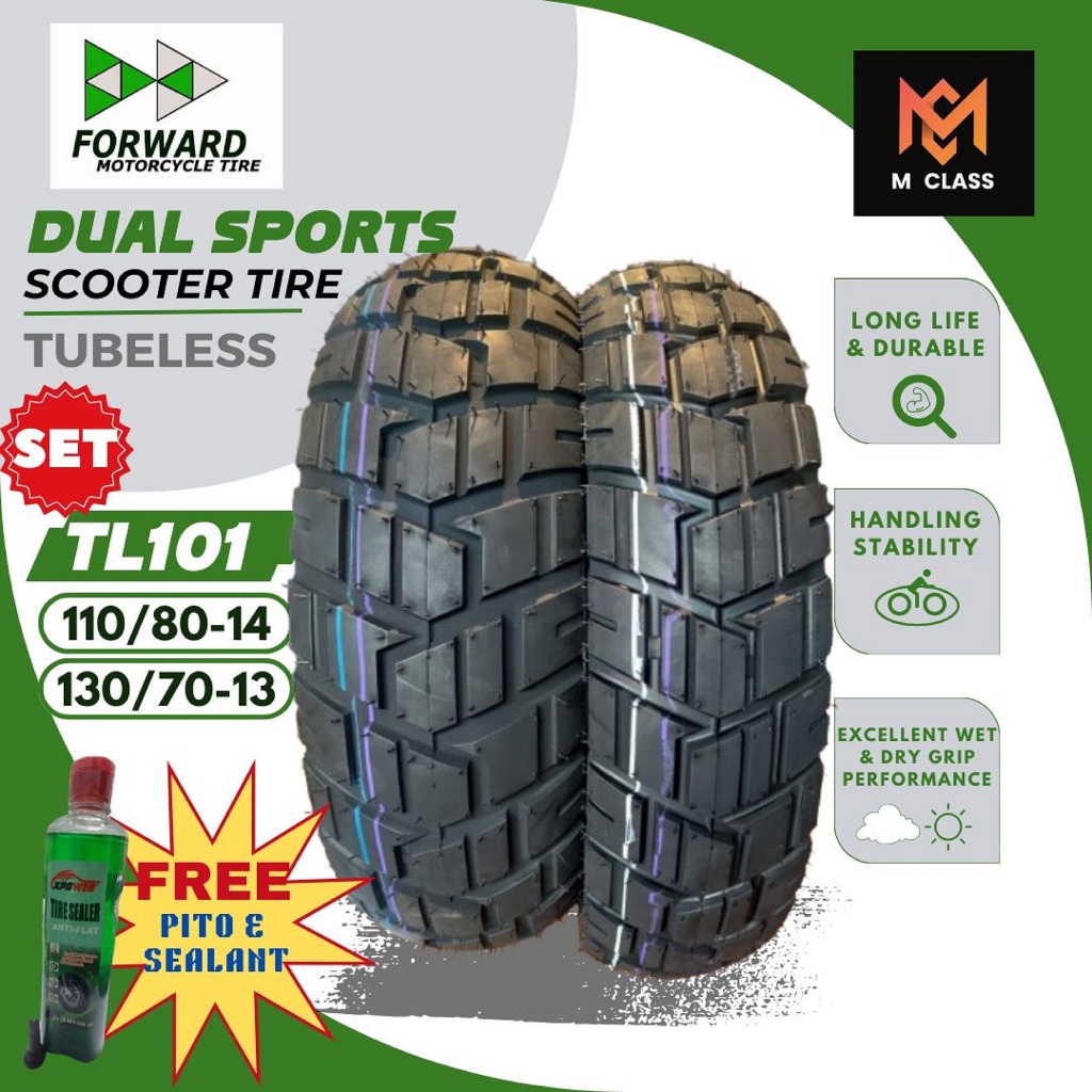 R14/R13 TL101 DUAL SPORTS TUBELESS TIRE FOR ADV150, ADV160, PCX160 ...