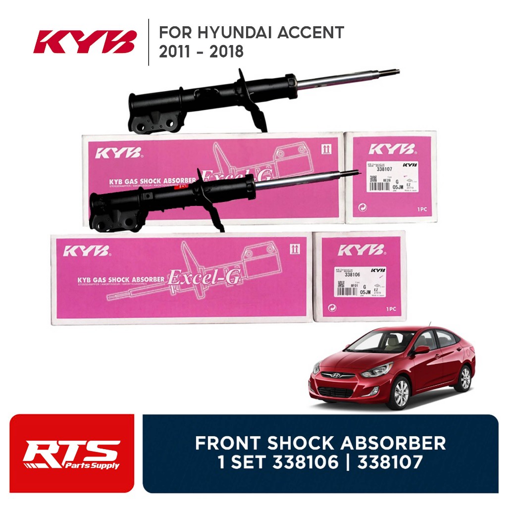 KYB Excel G Front Shock Absorber Hyundai Accent 2011 - 2018 338106 ...