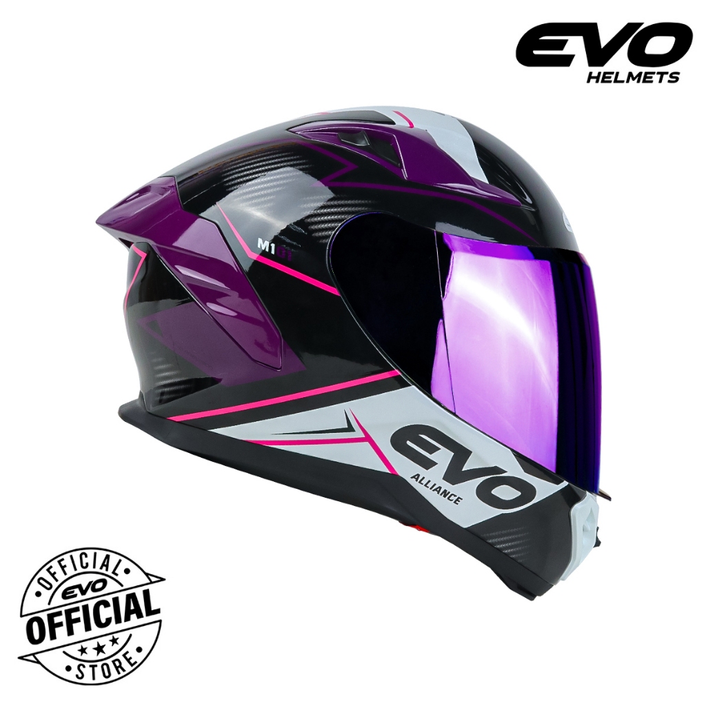 EVO M1-01 Alliance Full Face Dual Visor Helmet Motorcycle With Free ...