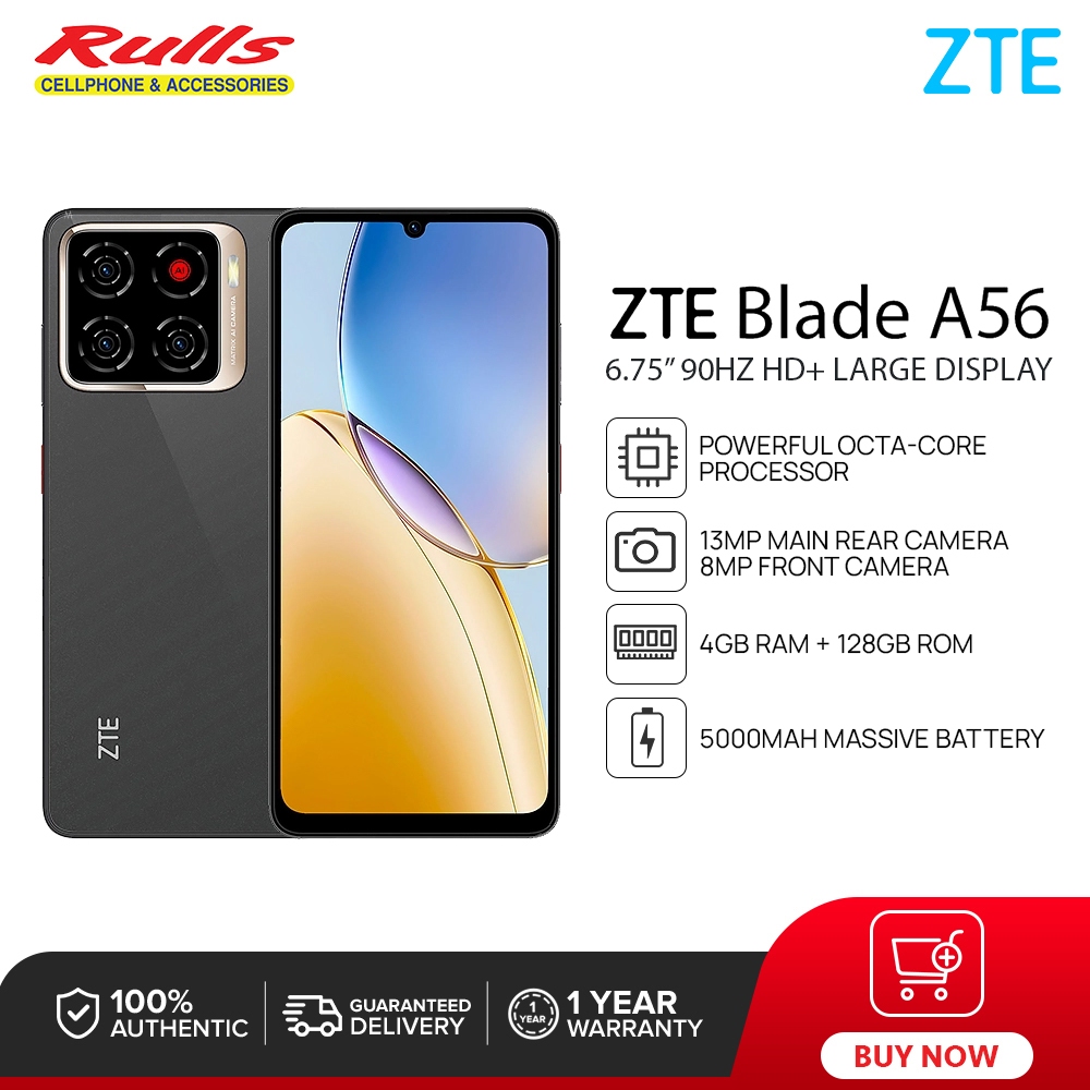 ZTE Blade A56 Smartphone | 4GB+128GB | Powerful Octa-core Processor | 6.75” 90Hz HD+ Display ...