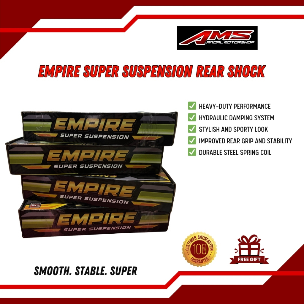 Empire Rear Shock 330mm | Heavy Duty Suspension | Fits Wave125, XRM125 ...