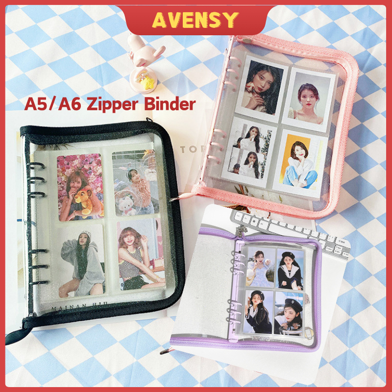 A5/A6 Zipper Binder Transparent Notebook jewelry Storage book inner ...