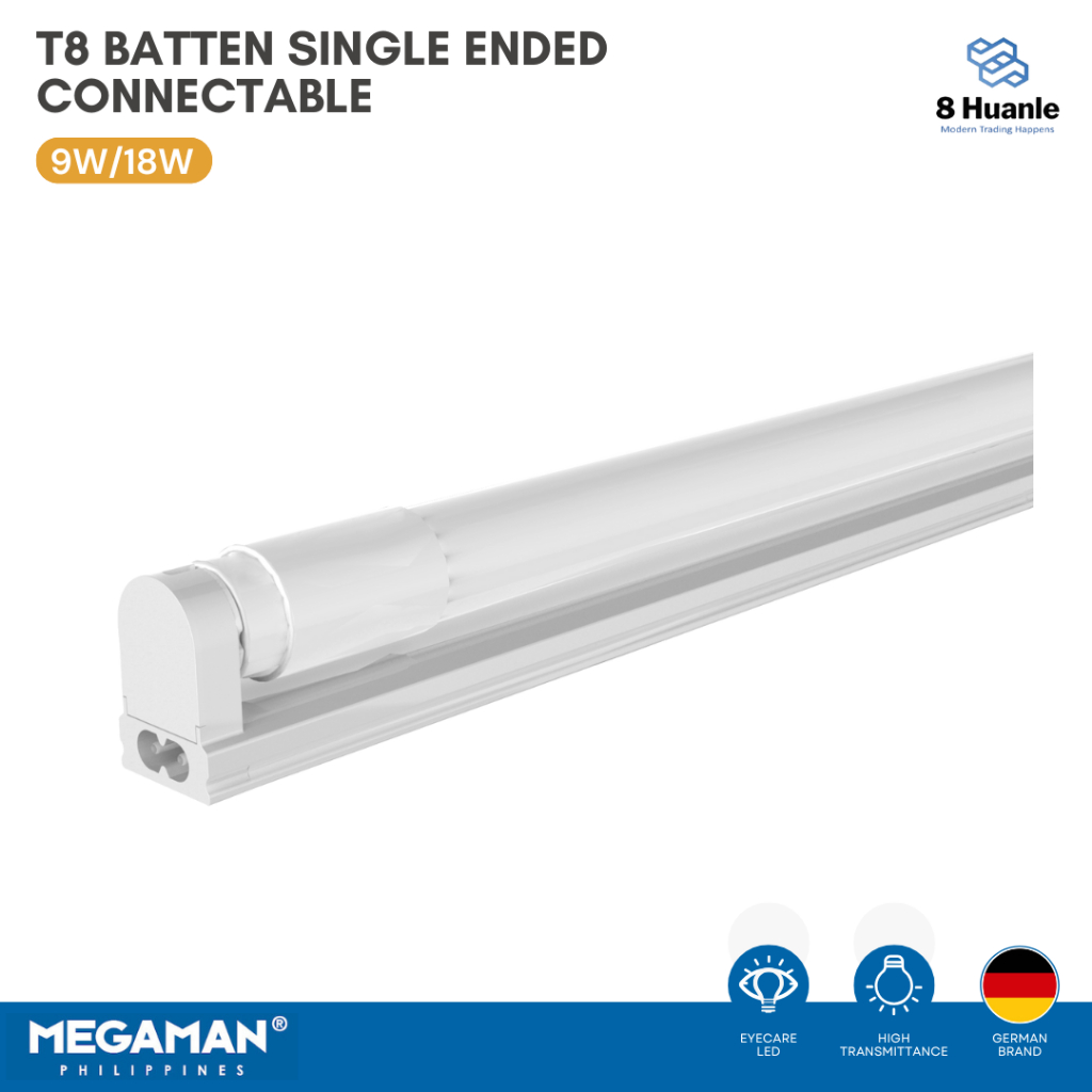 Megaman LED T8 Batten 9W/18W 3000K Warm White/ 6500K Daylight Single Ended Connectable | Shopee ...